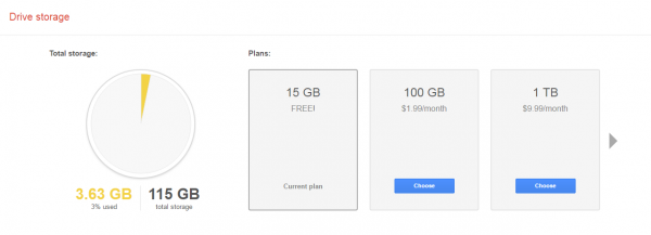 Google drive storage plan - vsesierra