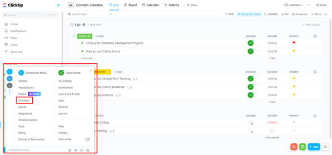 ClickUp Dashboard Tutorial & Examples 2023 [Create & Manage]