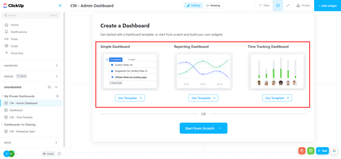 ClickUp Dashboard Tutorial & Examples 2023 [Create & Manage]
