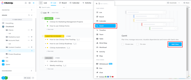How To Use the ClickUp Gantt Chart Feature in 2023