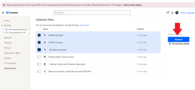 Recover Deleted Dropbox Files in 2023 [Versioning & Rewind]