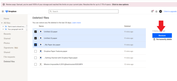 Recover Deleted Dropbox Files in 2023 [Versioning & Rewind]