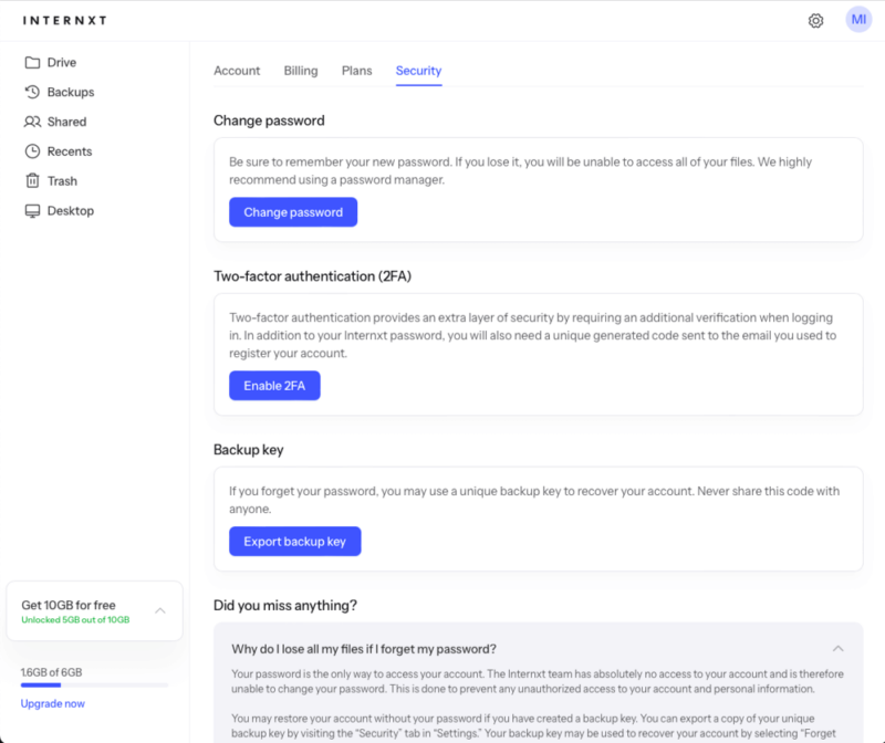 Internxt Review 2025 [Features, Pricing, Security & Details]